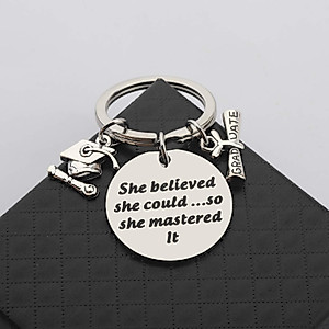 HOLLP She Believed She Could So She Mastered It Keyring Graduation Jewelry Inspirational Gift for Women Girl Sister Mother Friend (Keyring)