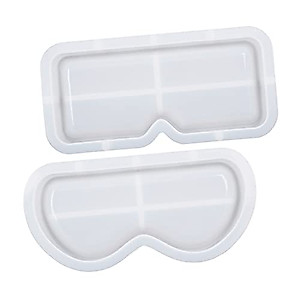 ADOCARN 2pcs Resin Glasses Holder Molds for Resin Silicone Coaster Mold Silicone Square Mold Eyeglasses Holder Making Mold Jewelry Storage Tray Molds Resin Silicone Mold Glasses Tray Molds