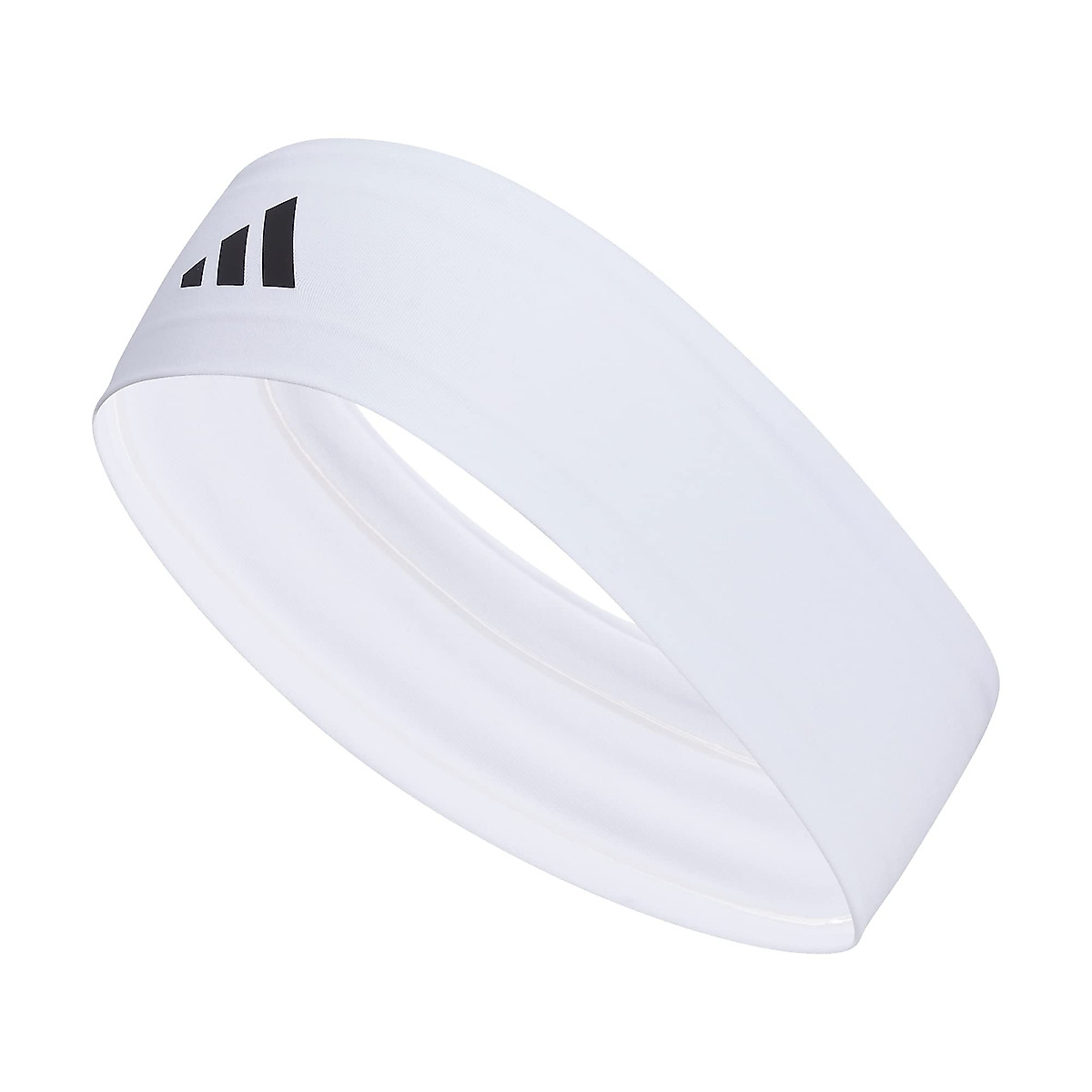 adidas Alphaskin Elastic Headband, White/Black/2, One Size
