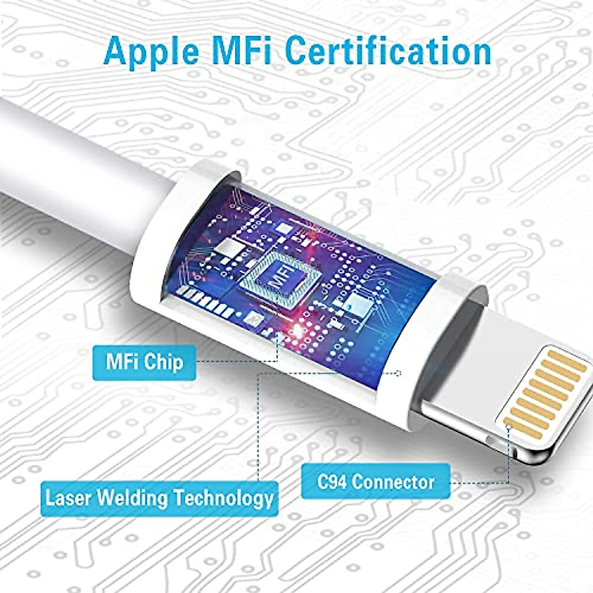 USB C to Lightning Cable 3Pack 6FT [Apple MFi Certified] iPhone Fast Charger Cable USB-C Power Delivery Charging Cord for iPhone 14/13/12/12 PRO Max/12 Mini/11/11PRO/XS/Max/XR/X/8/8Plus/iPad, White