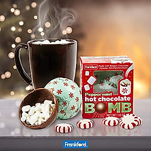 Hot Chocolate BOMB 4 Pack, Flavors include (1) Original Flavor Melting Ball, (1) Salted Caramel, (1) Double Chocolate, & (1) Peppermint Hot Cocoa Easter Basket Stuffer Gift By Frankford Candy