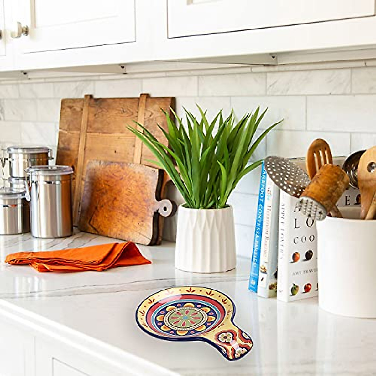 Bico Tunisian Ceramic Spoon Rest, House Warming Gift, Dishwasher Safe