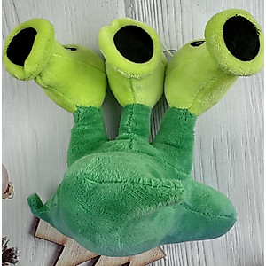 JHESAO 7" Pea Plants and Peashooter Plush Toys Threepeater PVZ Plush 1 2 Stuffed Soft Doll Three-Heads Pea Toy New