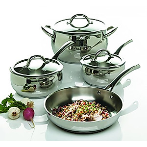 Oster Derrick 7-Piece Stainless Steel Cookware Set with Tempered Glass Lids, Semi Polished