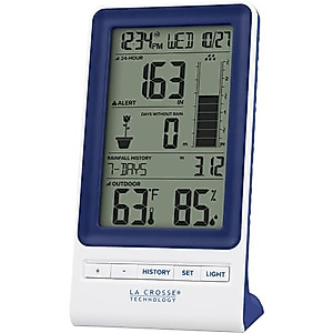 La Crosse Technology 724-1415BL Wireless Rain Station with Temperature and Humidity