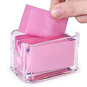 Sugar Packet Holder - Clear Plastic Storage Container for Kitchen - Commercial & Business Organization for Restaurants & Home, Coffee Bars, & Diners - Food and Beverage Accessories