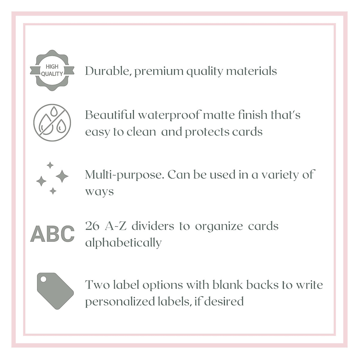 Recipe Box w/ 26 A-Z Dividers - Note Card Holder - Beautiful 4x6 Recipe Card Box - Tin Recipe Organizer w/ 2 Labels Recipes & Notes - Waterproof Index Card Holder for kitchen countertop, office desk