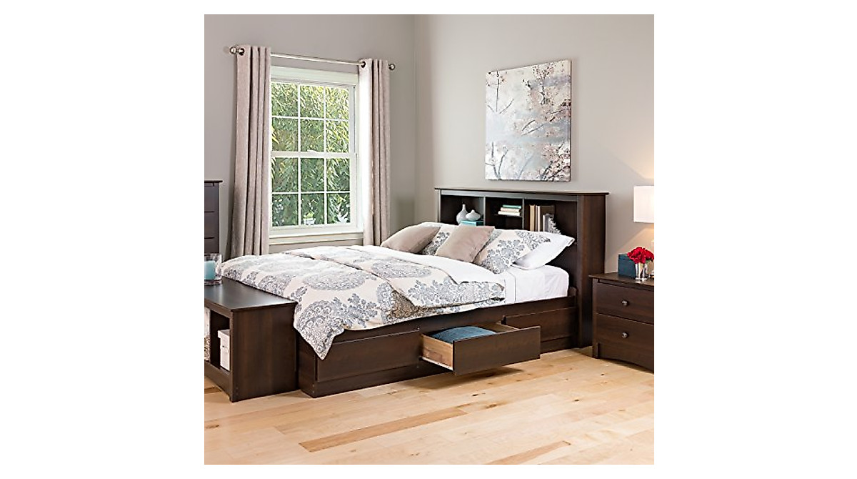 Prepac Full Mate's Storage Bed with 6 Drawers in Espresso