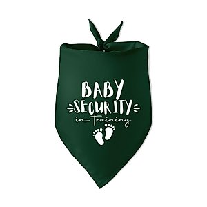 Baby Security in Training Green Dog Bandana Baby Announcement Dog Bandana Puppy Bandana Gender Reveal Photo Prop Accessories for Dog Lovers Owner Gift