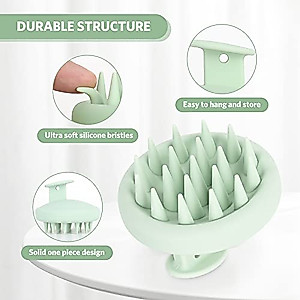 Sndyi 2Ps Silicone Scalp Massager Shampoo Brush, Hair Scrubber with Soft Silicone Bristles, Scalp Scrubber/Exfoliator for Dandruff Removal, Wet Dry Scalp Brush for Hair Growth & Scalp Care