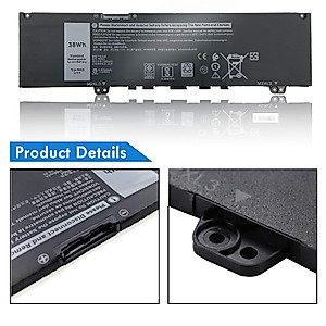 NATNO F62G0 Laptop Battery Replacement for Dell Inspiron 13 7000 2-in-1 7373 7370 7380 7386 5370 P83G P83G001 F62GO RPJC3 0RPJC3 39DY5 039DY5 [11.4V 38Wh 3166mAh]