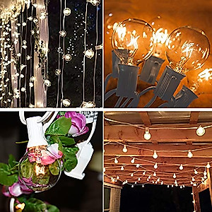 SUNSGNE 25Ft Globe String Lights, G40 Outdoor String Lights with 27 Clear Edison Bulbs, Clear Edison Bulb String Lights for Indoor Outdoor Commercial Decoration-White Wire