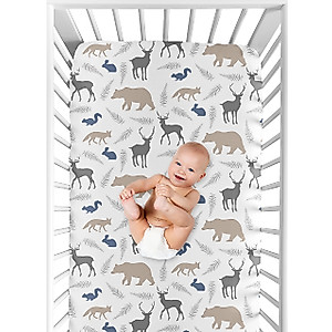 Sweet Jojo Designs Fitted Crib Sheet for Woodland Animals Baby/Toddler Bedding Set Collection - Animal Print