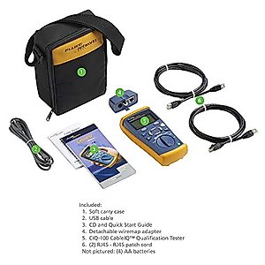 Fluke Networks CIQ-100 Copper Qualification Tester, Qualifies and Troubleshoots Category 5-6A Cabling for 10/100/Gig Ethernet, Coax and Voip, Blue