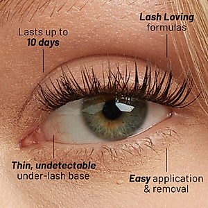 Lilac St - Feather Natural Faux Eyelash Clusters (16mm) - Cat Eye Look - DIY Lash Extension Wisps - Lightweight & Lifelike - Lasts 10 Days - Cruelty Free, Vegan, Women Founded - 10 Lashes