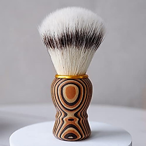 KIKC Synthetic Shaving Brush, Art Wooden Beard Brush (Ultra-Dense Synthetic Hair), Barber Shop Professional Salon Shaving Tool（22mm luxury Knot）