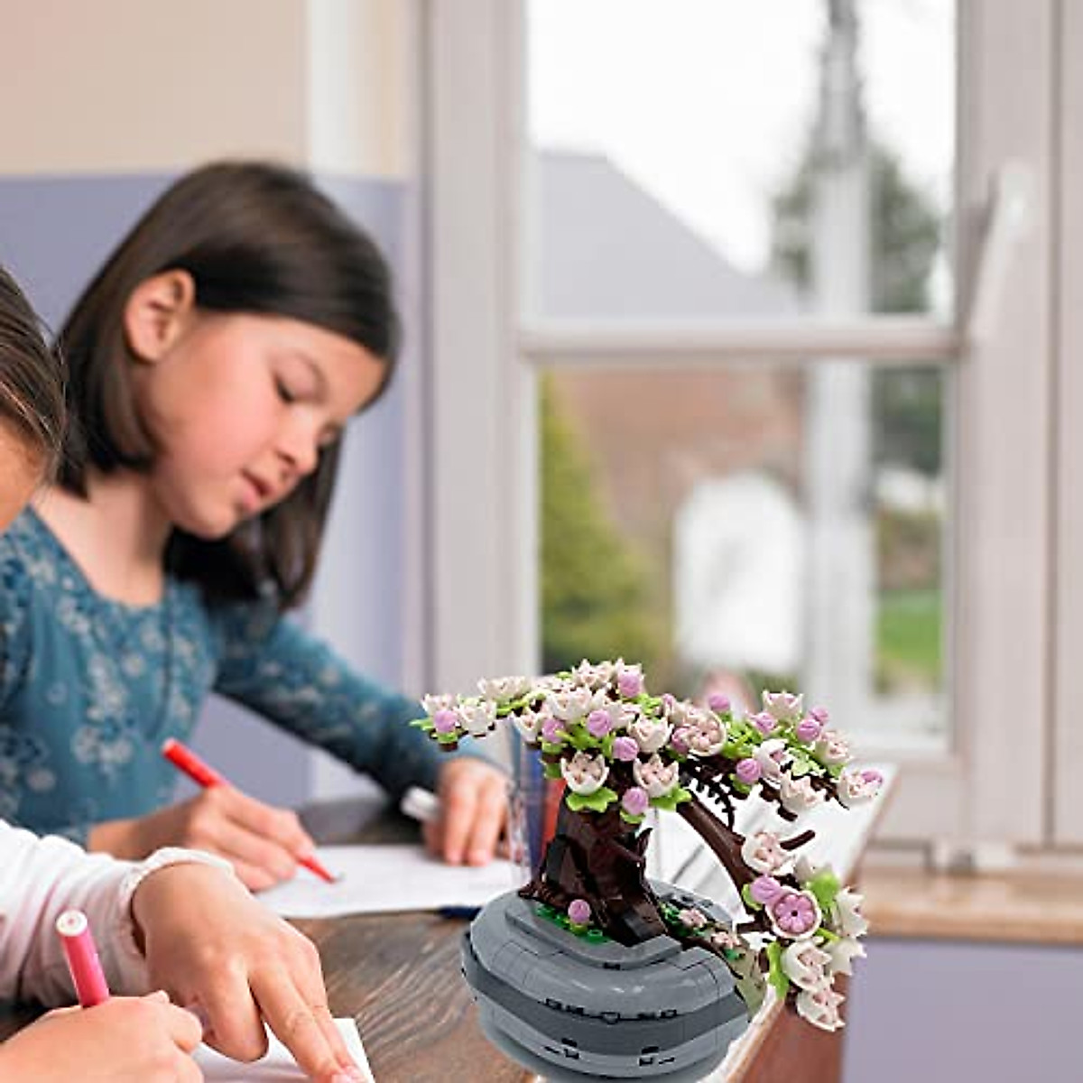 LNYSSQ Mini Succulent Bonsai Tree Building Sets Botanical Collection Flower Bouquet Bricks Bonsai Model Creative DIY Simulation for Home(Mini Sakura Bonsai)