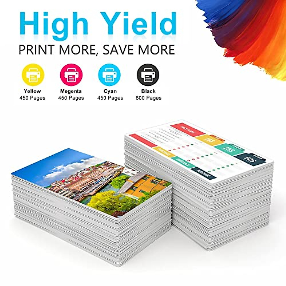 OINKWERE Remanufactured 212XL Ink Cartridge Replacement for Epson 212 Ink Cartridges 212 XL T212 to Use with XP-4100 XP-4105 WF-2850 WF-2830 Printer (1 Black,1 Cyan,1 Magenta,1 Yellow, 4 Pack)