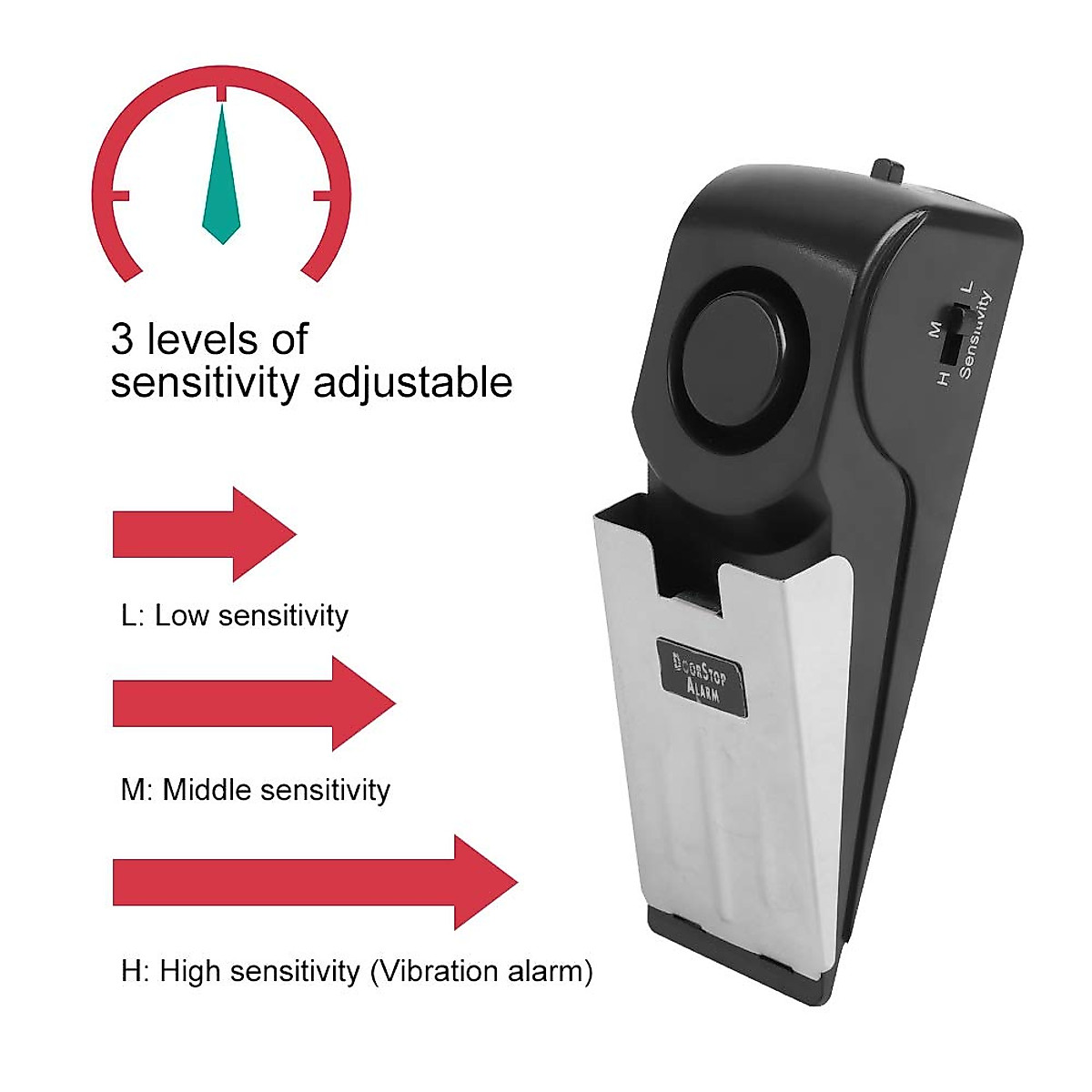 Sonew 120dB Wedge Shaped Door Stop Alarm Home Travel Security System Alert Burglar (Not Included Battery)