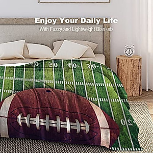 Football Sofa Throw Blanket Flannel Super Soft Warm Fleece Bedspread Home Decor All Season for Bed Couch Living Room Large 60"x50" in