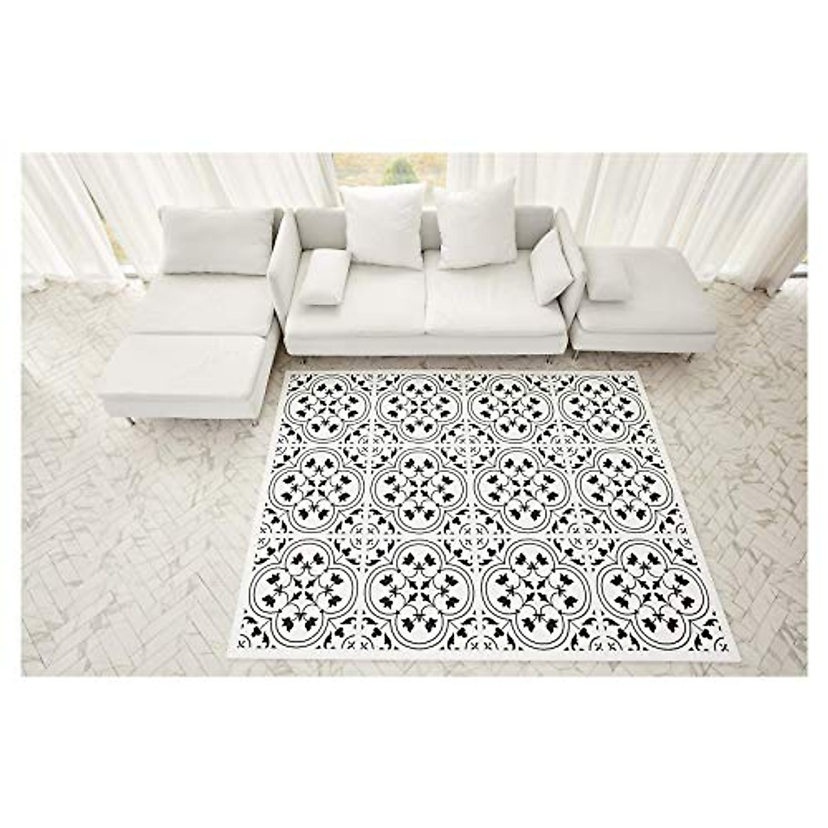 Eggyo Premium Stylish Foam Baby Mat, 72 by 48 Inches, White and Black