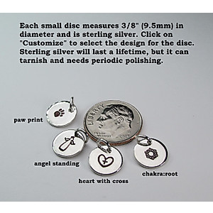 Single Small Hand Stamped Initial Charm - Sterling Silver 3/8" Disc with Letter