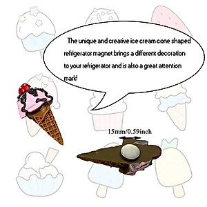 12 Pcs Ice Cream Refrigerator Magnet,Ice Cream Refrigerator Magnetic Sticker 3D Resin Ice Cream Refrigerator Magnets Decorative Fridge Magnets for Kitchen Home Decoration Office Whiteboard