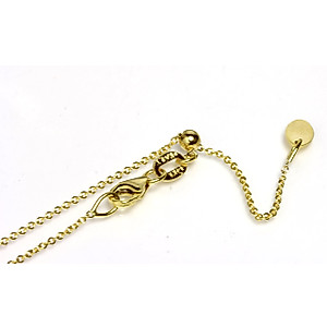 14kt Solid Gold Adjustable Chain 16",18" 20" 24" Easy Slide and Adjust,Italy Lobster Claw Clasp Gift for Women (1.3mm 24", Yellow Gold)