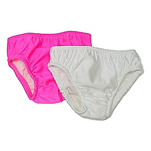 My Pool Pal Girls' 2 Pack Swim Diaper Cover, hot Pink/White, 24 Months