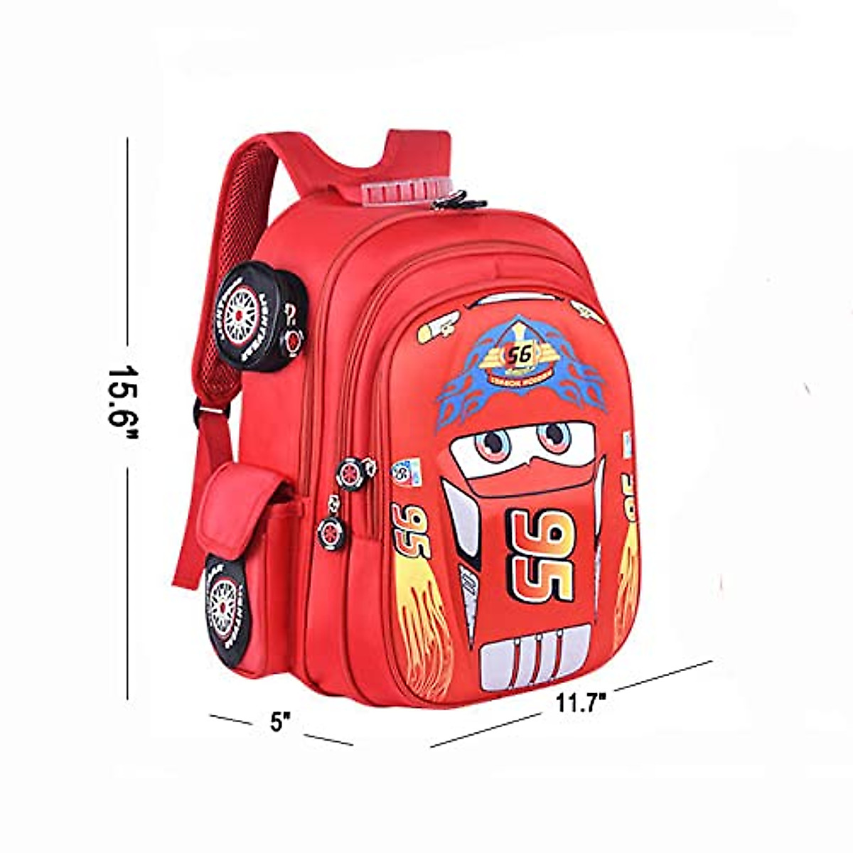 Patogracios Toddler Kids Backpack for Boys Cartoon Car style Kindergarten Child Snack School Bag Red