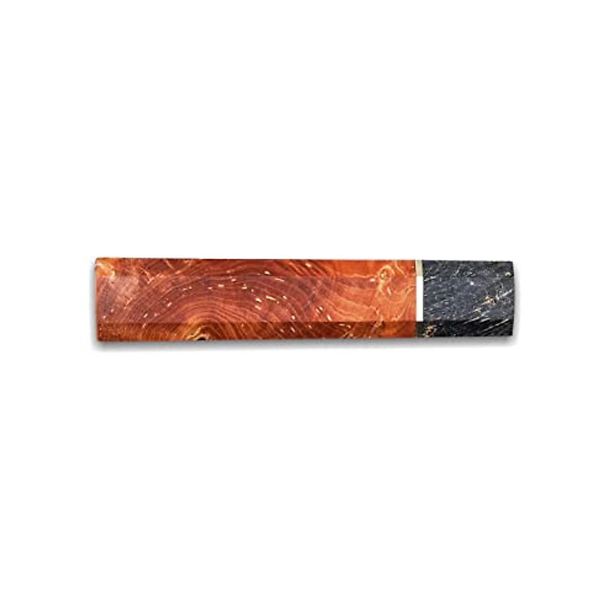 Generic Japanese Kitchen Knife Handle, Octagon, Stabilized Wood, Finished Scales, WA Unique Wooden Kyoto Sunset (Large), Orange