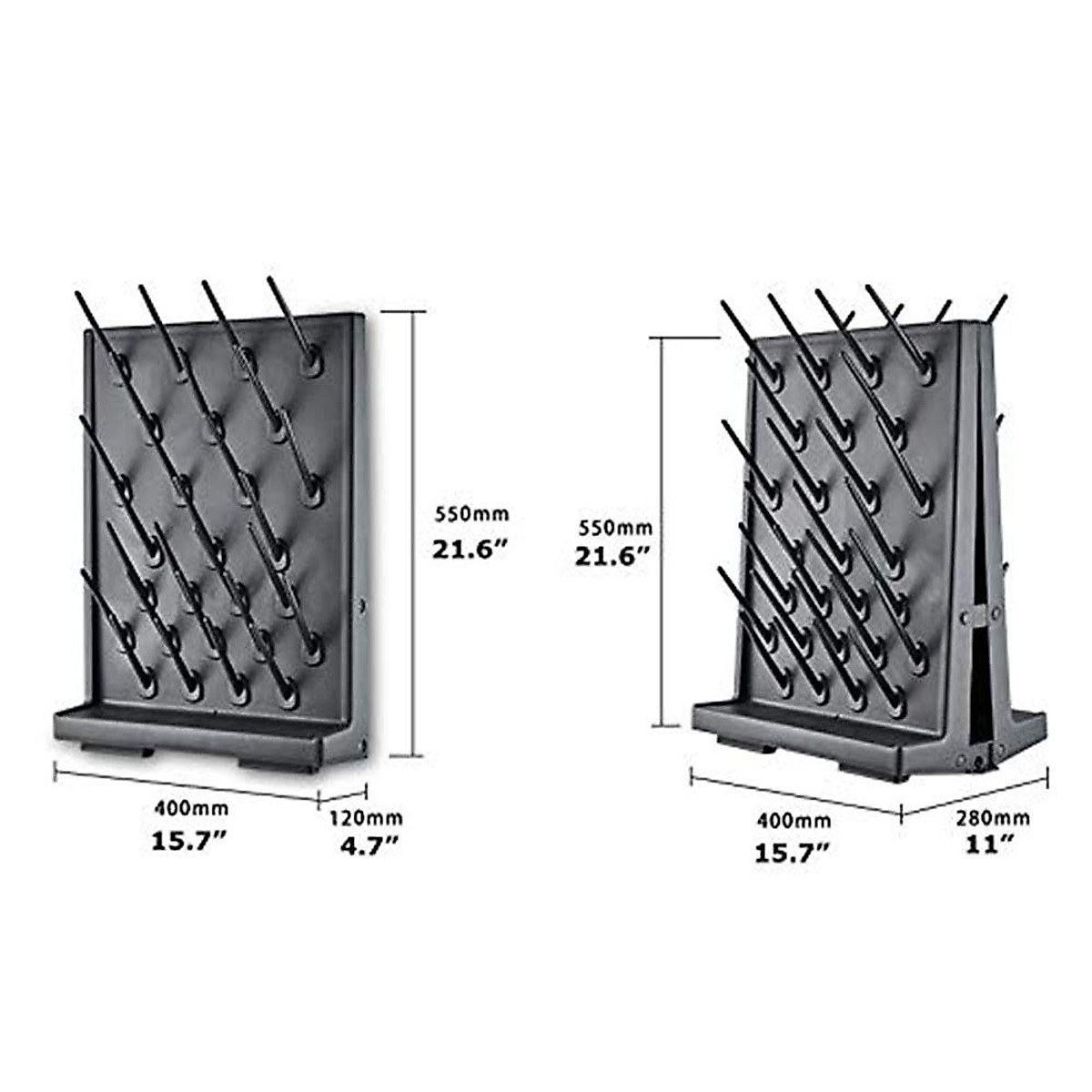 YTFLOT Drying Rack 27 Pegs Lab Supply Pegboard Bench-top/Wall-Mount Laboratory Glassware 27 Detachable PegsLab Drying Draining Rack Cleaning Equipment Black
