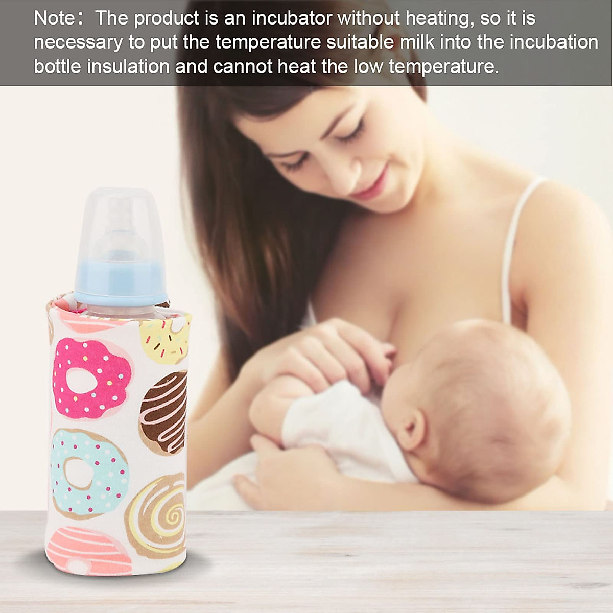 GOTOTOP Bottle Warmer Bag Bottle Warmer Case Milk Warmer Portable Cooler Bag with USB Charging Port for Baby Care(Donut)