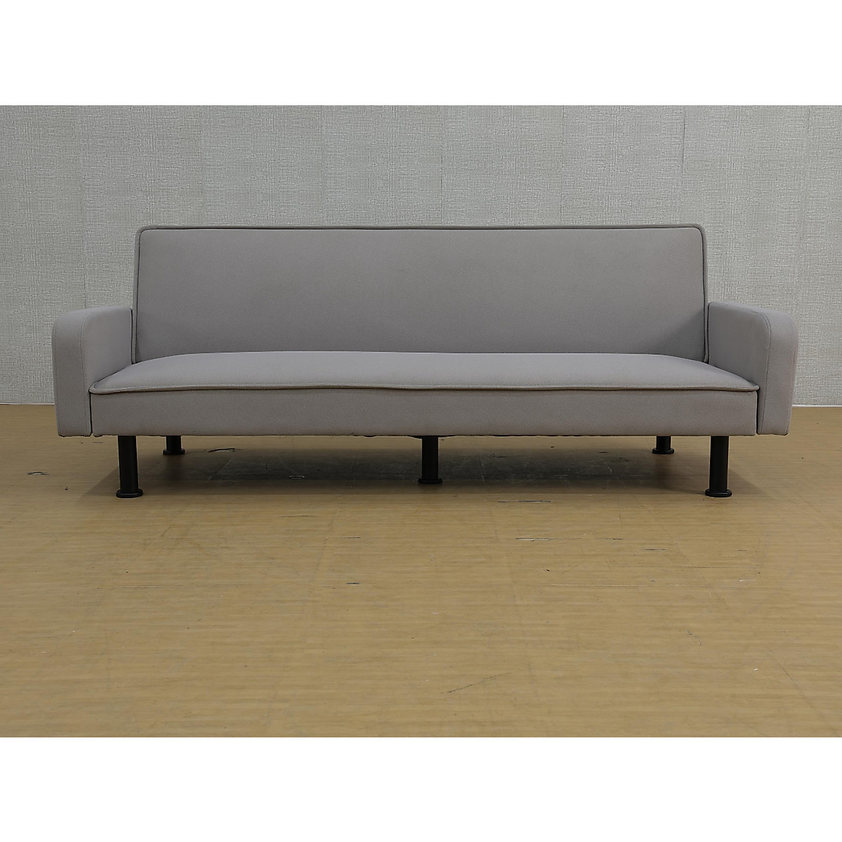 NicBex Sofa Bed Modern Foldable Sofa Bed,Upholstered Convertible Folding Futon Couch,Adjustable Sleep Sofa Bed with Metal Legs,77.5" W Fannel Futon Bed for Living Room,Pale Grey