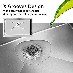 ALWEN 32X19 inch Ledge Workstation Undermount kitchen Sink 304 Stainless Steel Single Bowl Kitchen Sink