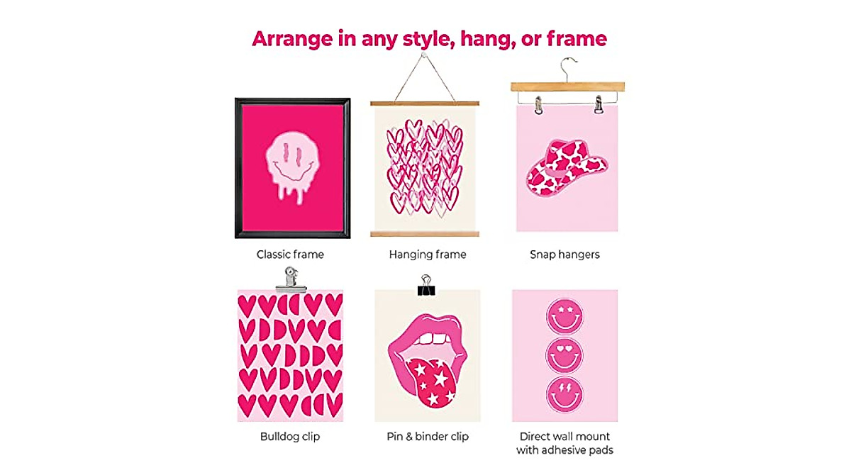 Woonkit 12-Piece Hot Pink Room Decor Set for Dorms & Bedrooms