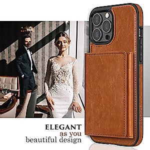 LOHASIC for iPhone 14 Pro Max Wallet Case, 6 Card Holder, Detachable Magnetic Back, Compatible with Mag-Safe, Vintage Leather Fancy Credit Slot Phone Cover for Men Women, 6.7 Inch, 5G, 2022 - Brown