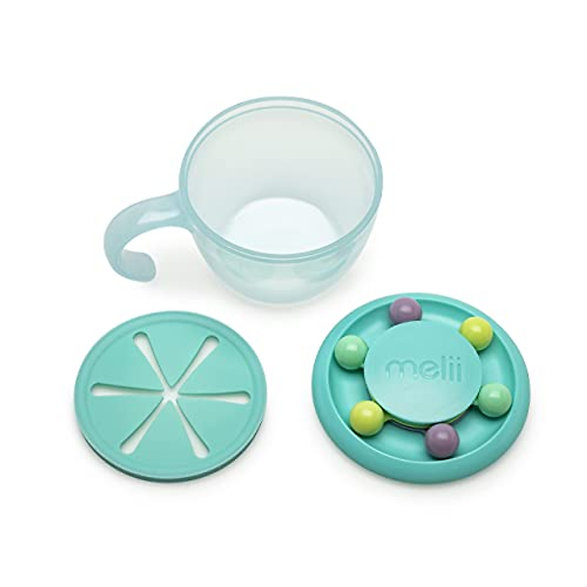 melii Abacus Snack Container with lid for Kids Toddlers and Baby (Blue)