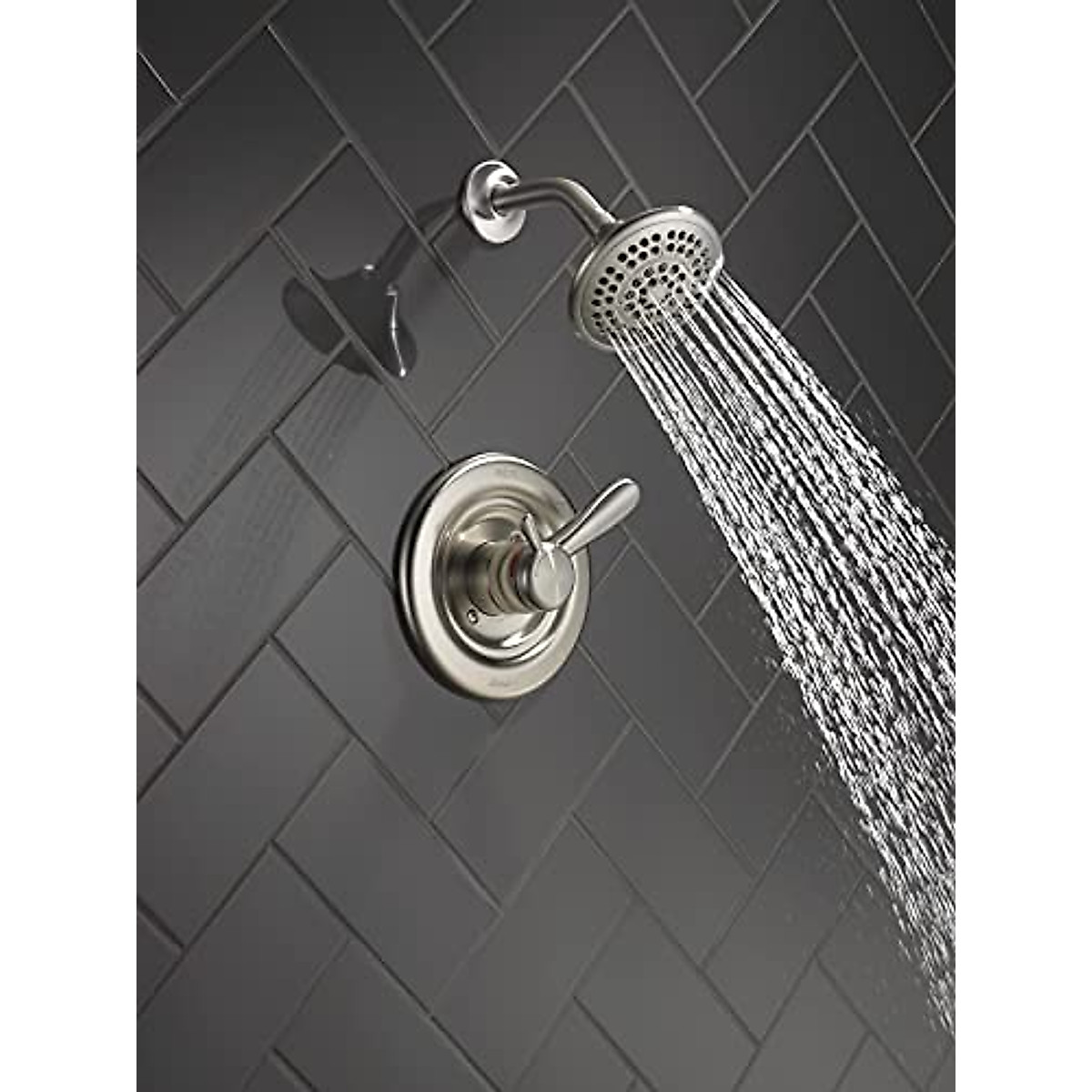 Delta Faucet Lahara 17 Series Dual-Function Shower Trim Kit with 5-Spray Touch-Clean Shower Head, Stainless T17238-SS (Valve Not Included)