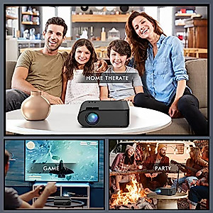 Mini WiFi Video Projector, Portable 4K Movie Projector HD 1080p, 9500 Lumens Led Multimedia Home Video Projector for Indoor/Outdoor, Compatible with HDMI VGA,USB,iphone,Laptop