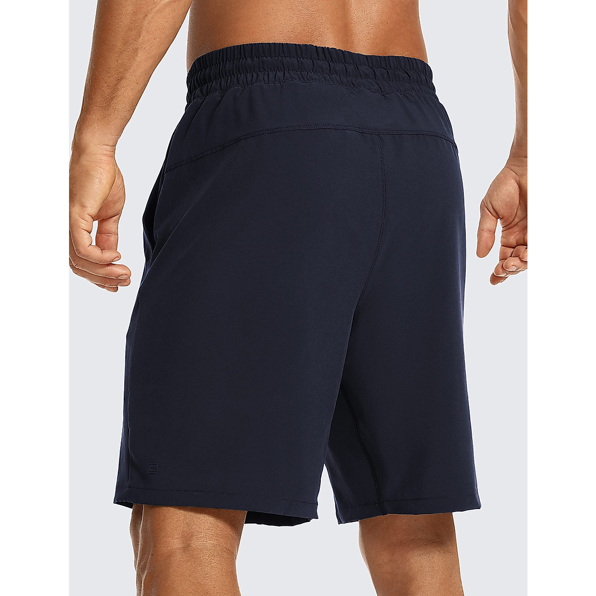 CRZ YOGA Men's 2 in 1 Running Shorts with Liner 9'' Quick Dry Workout Sports Athletic Shorts with Pockets Navy Large