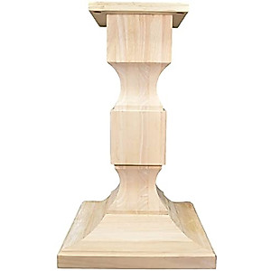 BingLTD - 28" Tall Unfinished Chelsea Square Pedestal Table Base (WH-Chelsea28-UNF)