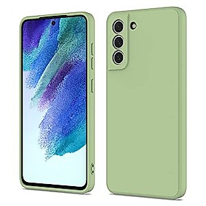 LEKEVO Compatible with Samsung Galaxy S21 FE 5G Case, Smooth Soft Liquid Silicone Case, Gel Rubber Shockproof Full Body Protective Phone Cover for Samsung S21 FE (Matcha Green)