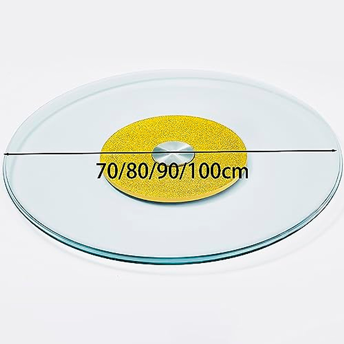 BBAUER Glass Lazy Susan Turntable, Swivel Glass with Base, with Aluminum Alloy Bearing, Smooth Swivel, for Kitchen Dining, Parties, Wedding