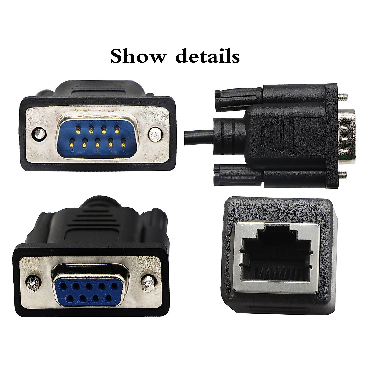 zdyCGTime RJ45 to RS232 Cable, DB9 9-Pin Serial Port Female&Male to RJ45 Female Cat5/6 Ethernet LAN Console（15CM/6Inch） 2Pack