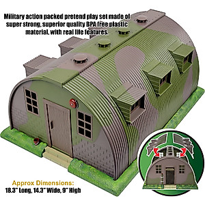 Click N’ Play Military Playset and Army Action Figures with a Base Barrack Command Center, Includes 74 Accessories - 6 Soldier Action Figures with Gear, Guns, Vehicles, Army Playsets for Boys 8-12