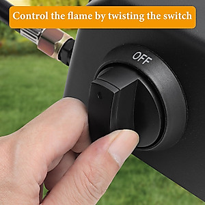 BBQ-PLUS Gas Burner for Ooni Karu 16 Pizza Oven Attachment,BBQ Accessories for Ooni Karu 16 with Gas Converter,Set of 1 Black