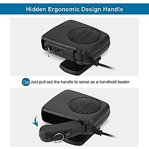 Car Heater,Fast Heating Defrost Defogger, 2 in1 Fast Heating or Cooling Fan, 12V Outlet Plug in Cigarette Lighter,150W Automobile Windscreen Fan for All Cars Portable Electronic Auto Heater