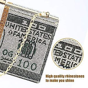 Money Clutch Purse Evening Diamond Purse Rhinestone Purse for Women - Bling Rhinestone Purse for Wedding Party