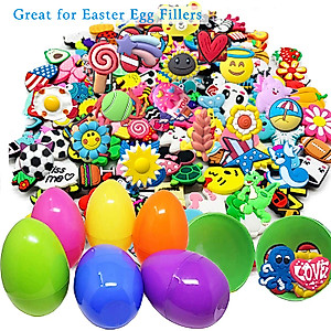 Gvinwno 100pcs Random Shape Shoe Charms for Shoes Wristband Decoration Party Gifts Birthday Gift